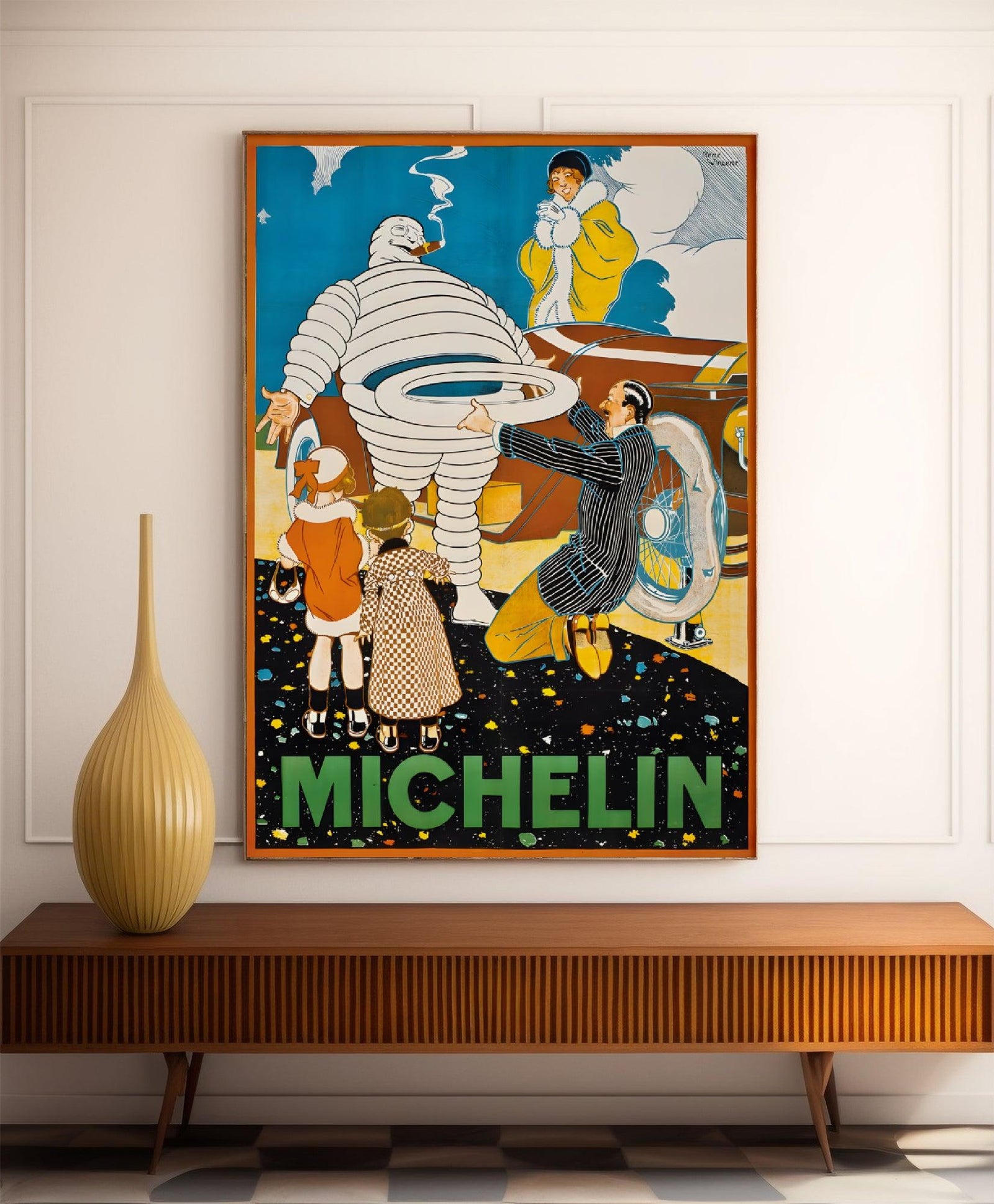 Affiche publicitaire vintage " Michelin" - René Vincent - Haute Défini